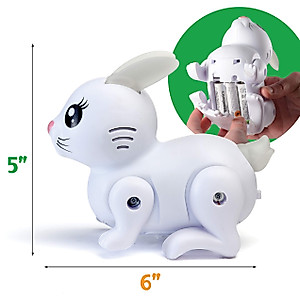 Prextex Easter Bunny with Lights, Sound and Movement Battery-Operated Easter Toy Great Easter Gift and Easter Accessory for Easter Basket Arrangement