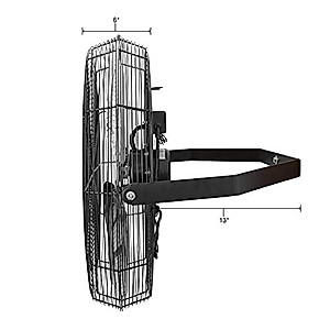 OEMTOOLS OEM24896 24” Heavy Duty Workstation Wall Mount Fan, 7000 CFM Max. Shop Fans, Heavy Duty 360 Degree Tilting Indoor/Outdoor Fan For Garage Fans Wall Mounted Fan, Outdoor Industrial Fan
