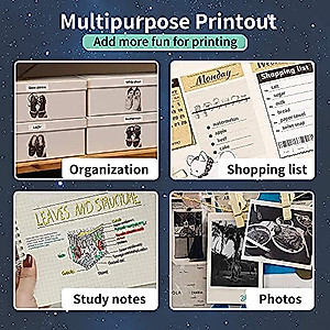 Phomemo M03 Green Photo Printer- Bluetooth Thermal Photo Printer with 6 Roll 2 Inch White/Transparent/Semi-Transparent Thermal Paper, Compatible with iOS + Android for Photos, Journalist, Work, Plan