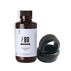RESIONE 3D Printer Resin, F80 Elastic Resin 405nm UV-Curing Resin with High Elongation at Break High Resilience Photopolymer Resin for LCD DLP MSLA 3D Printing (Black, 500g)