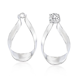 Ross-Simons Sterling Silver Ribbon Drop Earring Jackets