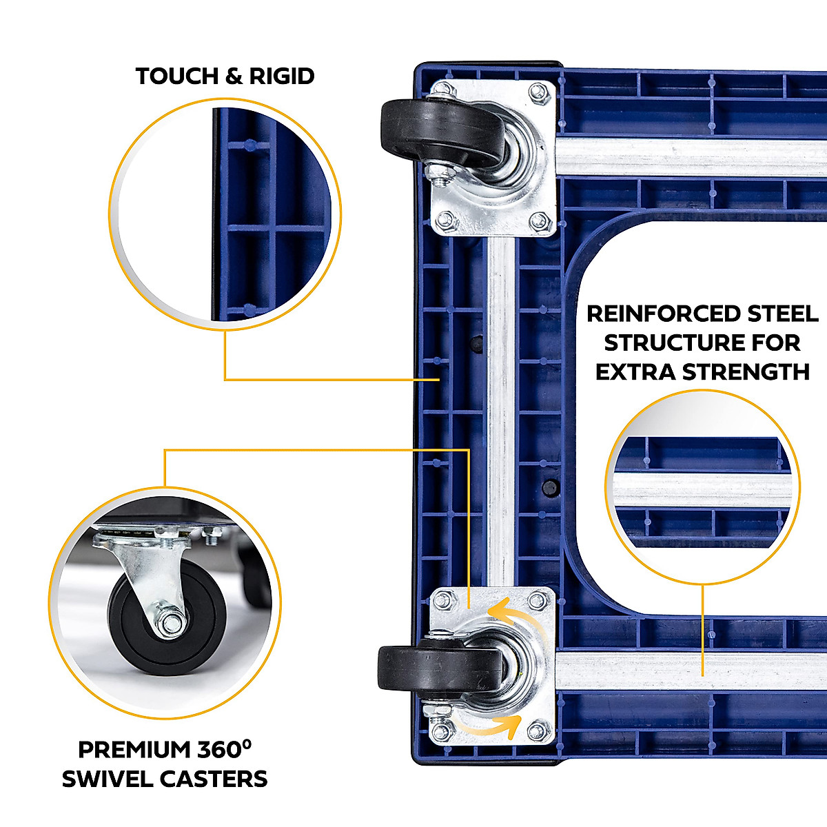 Olympia Tools 1000 Lb Capacity Plastic Furniture Dolly for Moving, 18 x 30 in, Fully Asembled and Ready to Use (Single Pack)