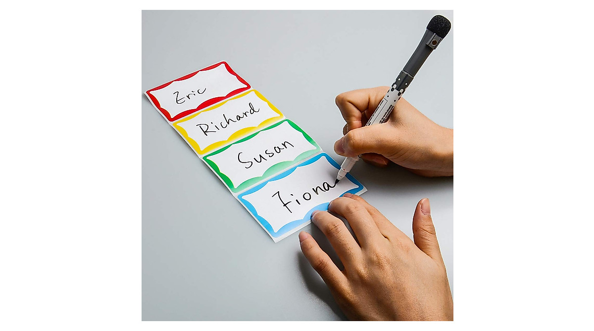 Colorful Self-Adhesive Name Tag Stickers - 240 Pack