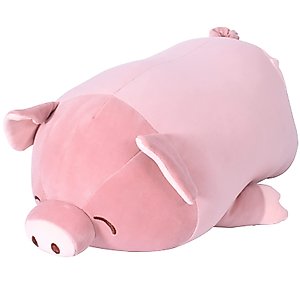 OULV Cute Pig Stuffed Animal Plush Doll Toy, Soft Fat Pig Plushes Hugging Pillow Gifts for Bedding, Kids Birthday, Valentine, Christmas Room Decoration(31.4inch)