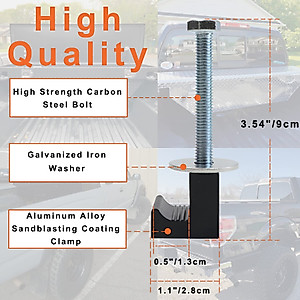 Upgraded Truck Tool Box Mounting Kit Comes With Fastening Nuts - Aluminum Pickup Truck Bed Toolbox Mounting Kit - Universal Black Truck Tool Box Tie Downs Accessories - J-Hooks Crossover Fixed Kit