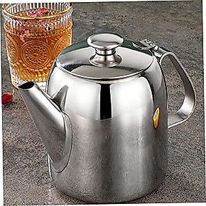 NOLITOY 1pc ounce teapot coffee pot for camping metal stock tank stainless steel water jug vinegar serving bottle bacon grease container stovetop kettles Heating Teakettle Strainer Kettle