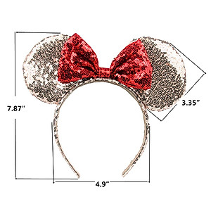OBUY Bow Headbands Glitter Princess Party Decoration Adult Sparkly Mermaid Mouse Ears Headband for Girls Cosplay Costume for Girls & Women