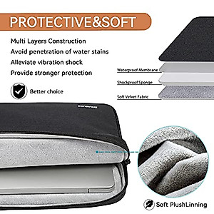 ZHUISUINI 15 15.6 16 Inch Laptop Bag Case with Shoulder Straps &Handle,Compatible with MacBook Pro16 M2 Max/M2 Pro/Microsoft/Hp/Lenovo/Dell/Acer/Chromebook,Shoulder Briefcase,Black