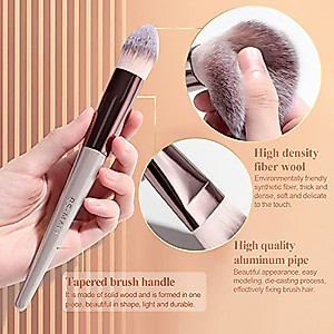 BS-MALL Makeup Brush Set 18 Pcs Premium Synthetic Foundation Powder Concealers Eye shadows Blush Makeup Brushes with black case (A-Champagne)