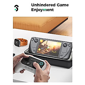 SOOMFON Steam Deck Carrying Case, Protective Hard Shell Carry Case Built-in Adapter Charger Storage, Portable Travel Carrying Case Pouch for Steam Deck Console & Accessories