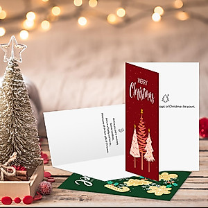 Nihuecne 40 Christmas Cards with Self Adhesive Envelopes, 4" x 6" Christmas and Holiday Xmas Greeting Note Cards Bulk for Friends, Family, Coworkers, Colleagues in 8 Assorted Design
