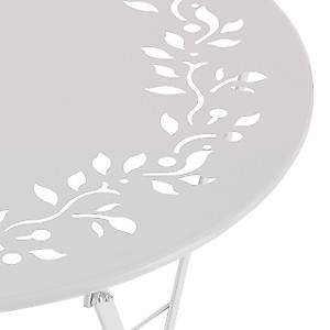 Alpine Corporation MSY100A-WT Alpine Bistro Set, Table: 24" L x 24" W x 28" H Chair: 17" L 18" W x 33" H, White