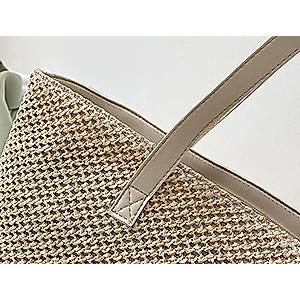 Summer Straw Bag Women Large Capacity Weave Totes Bag Handmade Rattan Beach Bag Vacation Lady Straw Shoulder Bag Pouch-1