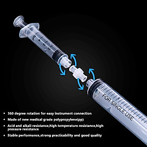 25pcs Luer Lock to Luer Lock Connector, Female Luer Syringe to Syringe Transfer Joint,PP Syringe Adapter Coupler (25)