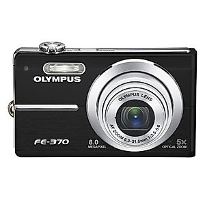 Olympus FE370 8MP Digital Camera with 5x Optical Dual Image Stabilized Zoom (Black)