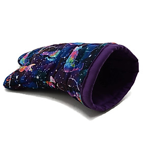 Cats in Space Oven Mitt - Blue, Purple, and White Cotton Pot Holder