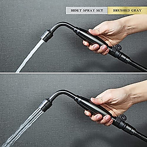 MINJING Handheld Bidet Sprayer 2 Spray Modes Baby Cloth Diaper Sprayer Cold Water Toilet Sprayer Wall Mounted Brass Handheld Sprayer Kit with Angle Valve, High Pressure,Gun Gray