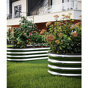 Galvanized Metal Planter Raised Garden Bed Kit for Gardening Outdoor，4x2x1ft Planter Grow Garden Box Raised Flower Bed