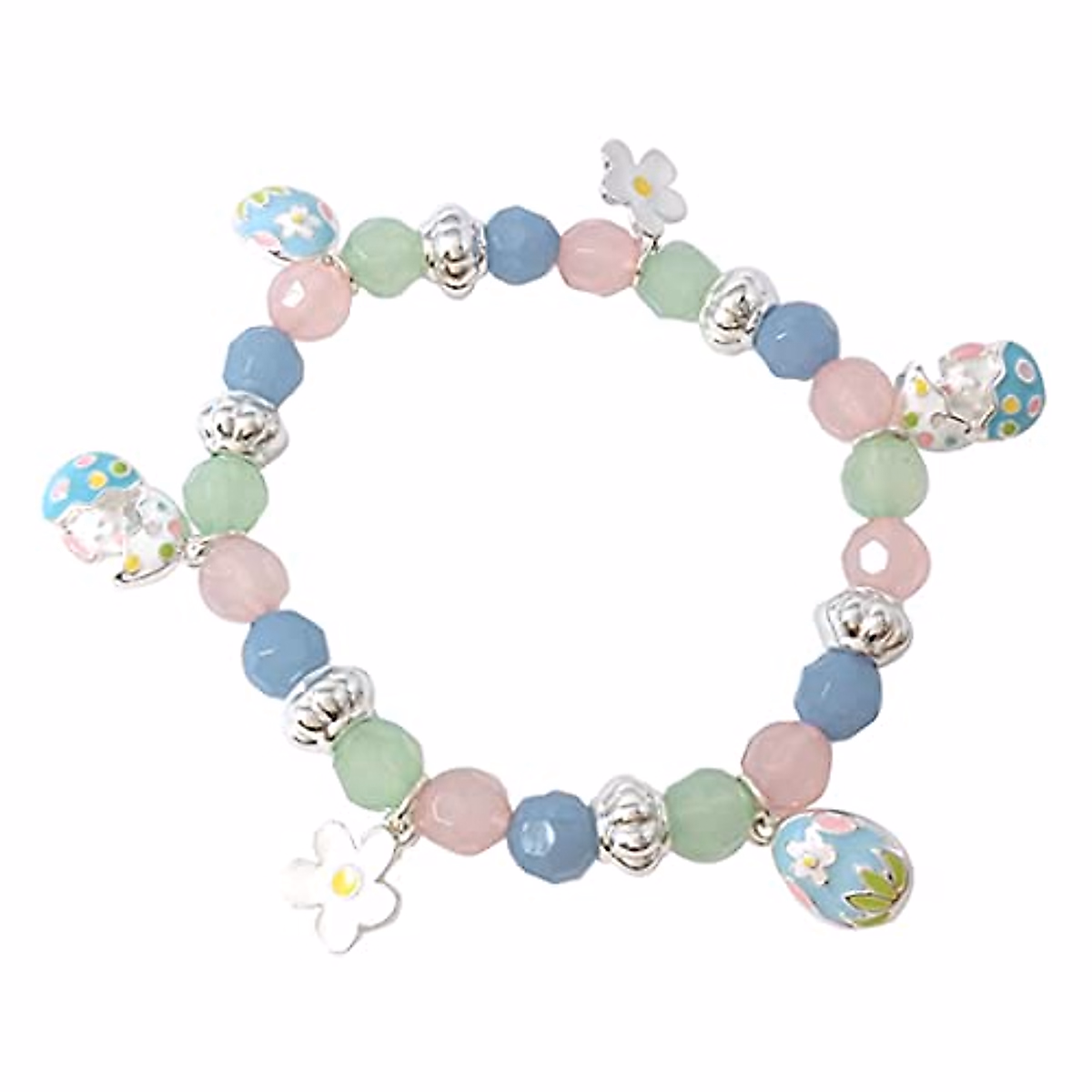 Fashion Jewelry ~ Easter Theme Multi Charm Beaded Stretch Bracelet for Women Casual