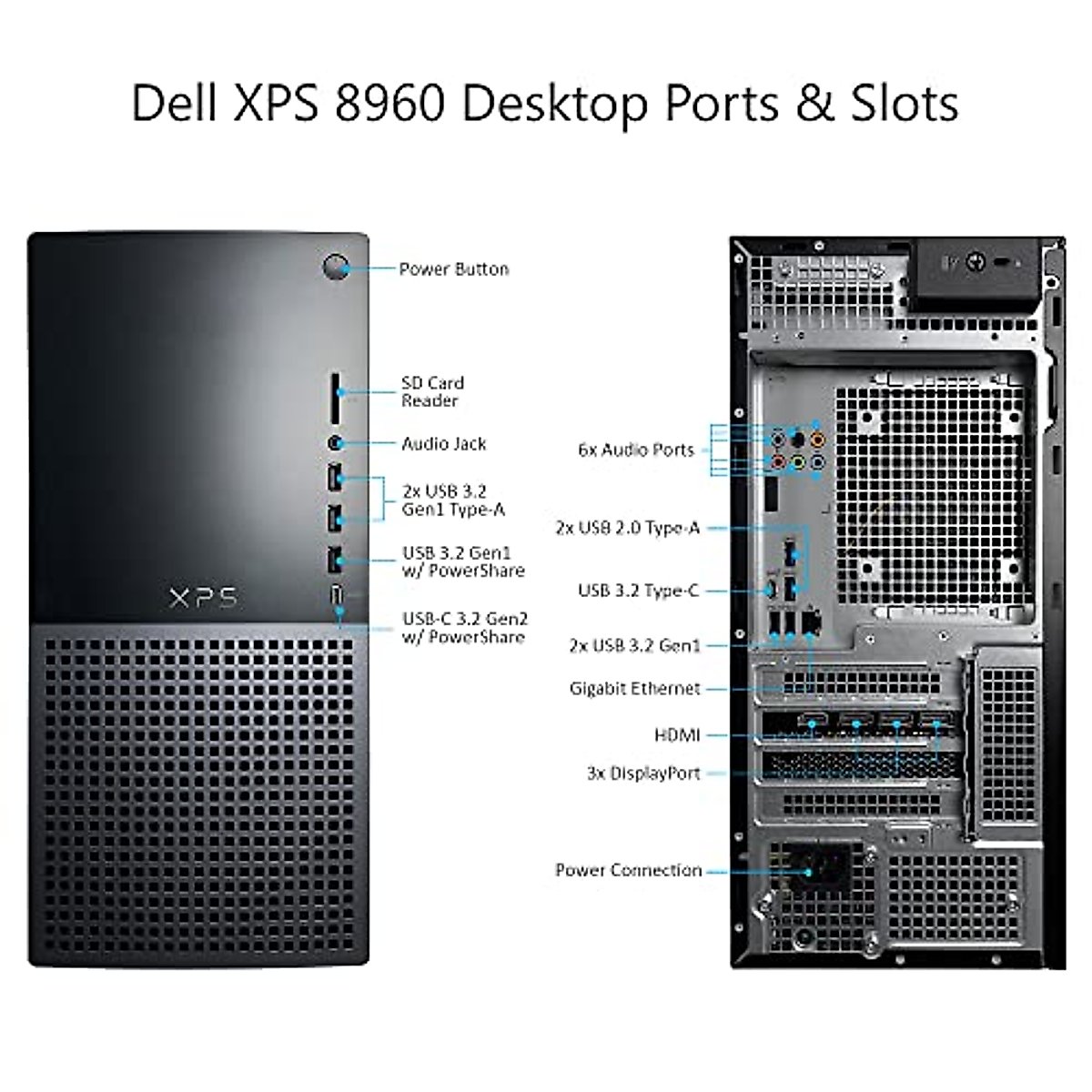 Dell XPS 8960 Gaming Desktop Computer - 13th Gen Intel Core i9-13900K 24-Core up to 5.80 GHz CPU, 64GB DDR5 RAM, 8TB SSD, GeForce RTX 3070 8GB GDDR6, Killer Wi-Fi 6E, Windows 11 Pro