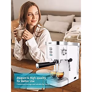 Gevi Coffee Servers 20 Bar High Pressure Espresso Machines, Expresso Coffee Machine with Milk Frother for Espresso, Latte Macchiato, Cuppuccino,1.2L Water Tank, 1350W