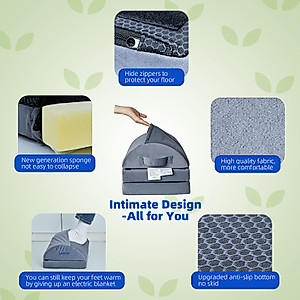 Bejibear Ergonomic Foot Rest for Under Desk at Work, Comfortable Foot Stool with 2 Adjustable Heights, Suitable for Office, Home and Car Footrest, Grey