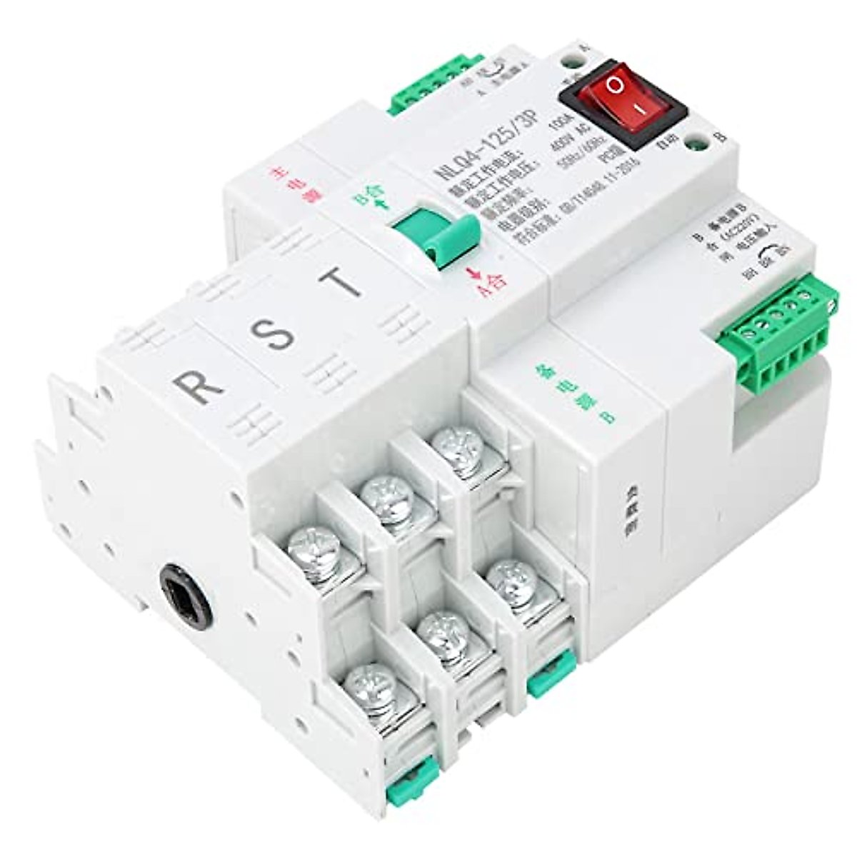 Automatic Transfer Toggle Switch AC 400V 3P Dual Power 63/80/100A Flame Retardant High Reliability High Sensitive Response for Power Supply(100A)