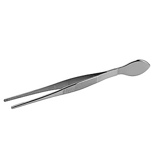 Mumusuki Stainless Steel Bonsai Tweezers Spatula Head Bonsai Tools for Organizing Bonsai Moss and Picking Up Sprigs