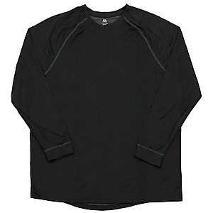 Fruit of the Loom Signature Men's Grid Tech L3 Thermal Base Layer Top, X-Large, Black Soot