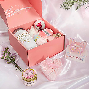 Gifts for Women, Birthday Gifts for Women, Happy Birthday Gifts Basket for Women, Rose Relaxing Spa Gifts Basket for Best Friends Female Sister Mom Wife Her Girlfriend Coworker Bestie