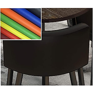 Office Reception Room Club Table and Chair Set Reception Table and Chair Combination Negotiation Table Office Shops Meetings Small Round Tables Office Conference Tables Black Leather