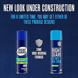 Right Guard Sport Antiperspirant & Deodorant Spray | 4-in-1 Protection Spray Deodorant For Men | Blocks Sweat | 48-Hour Odor Control | Fresh Scent, 6 oz.