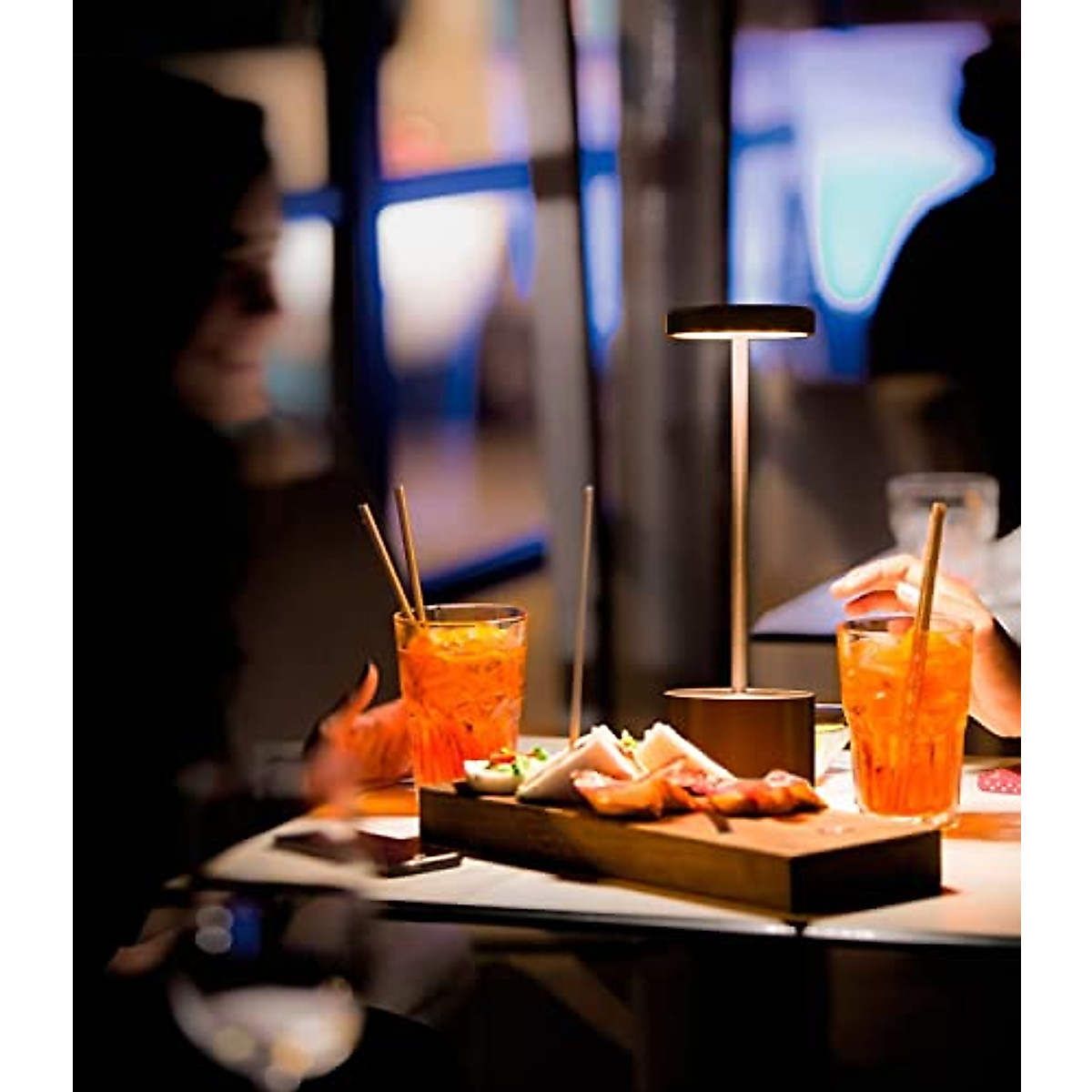 Barryca Cordless Led Table Lamp Rechargeable, Battery Operated Metal USB Desk Lamp, Portable Dimmable Outdoor Light, for Outside/Indoor/Restaurant/Home/Patio