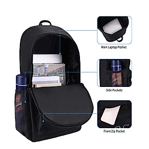 Kriture School Backpack, Unisex Lightweight Water-resistant Daypack Schoolbag Bookbag for Boys Girls Teens, Black