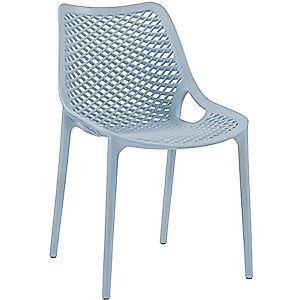 Meridian Furniture 328SkyBlue Modern | Contemporary Patio Dining Chair with Polypropylene Plastic, Weather Resisting for Indoor or Outdoor Use, Set of 4, 20" W x 24.5" D x 33" H, Sky Blue