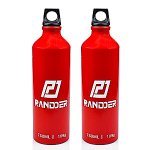 RANDDER 2 Pack 750ML Liquid Fuel Bottle for Motorcycle, Camping and Emergencies (0.75 liter)