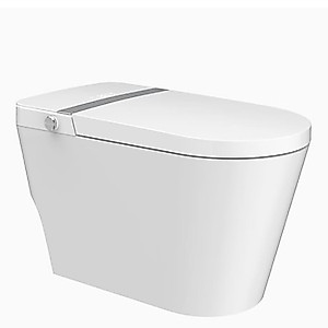 MiroroTankless Smart Toilet with Built-In Bidet, Heated Seat, Warm Water and Dry, with Foot Sensor and Temperature Display, Auto Flush, Auto Open & Close Lid, Wireless Remote Control