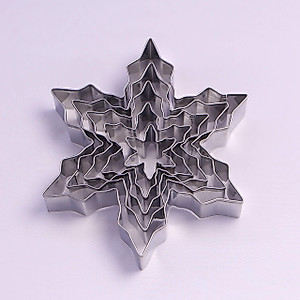 Winter Snowflake Cookie Cutter Set - 5 Piece - Stainless Steel
