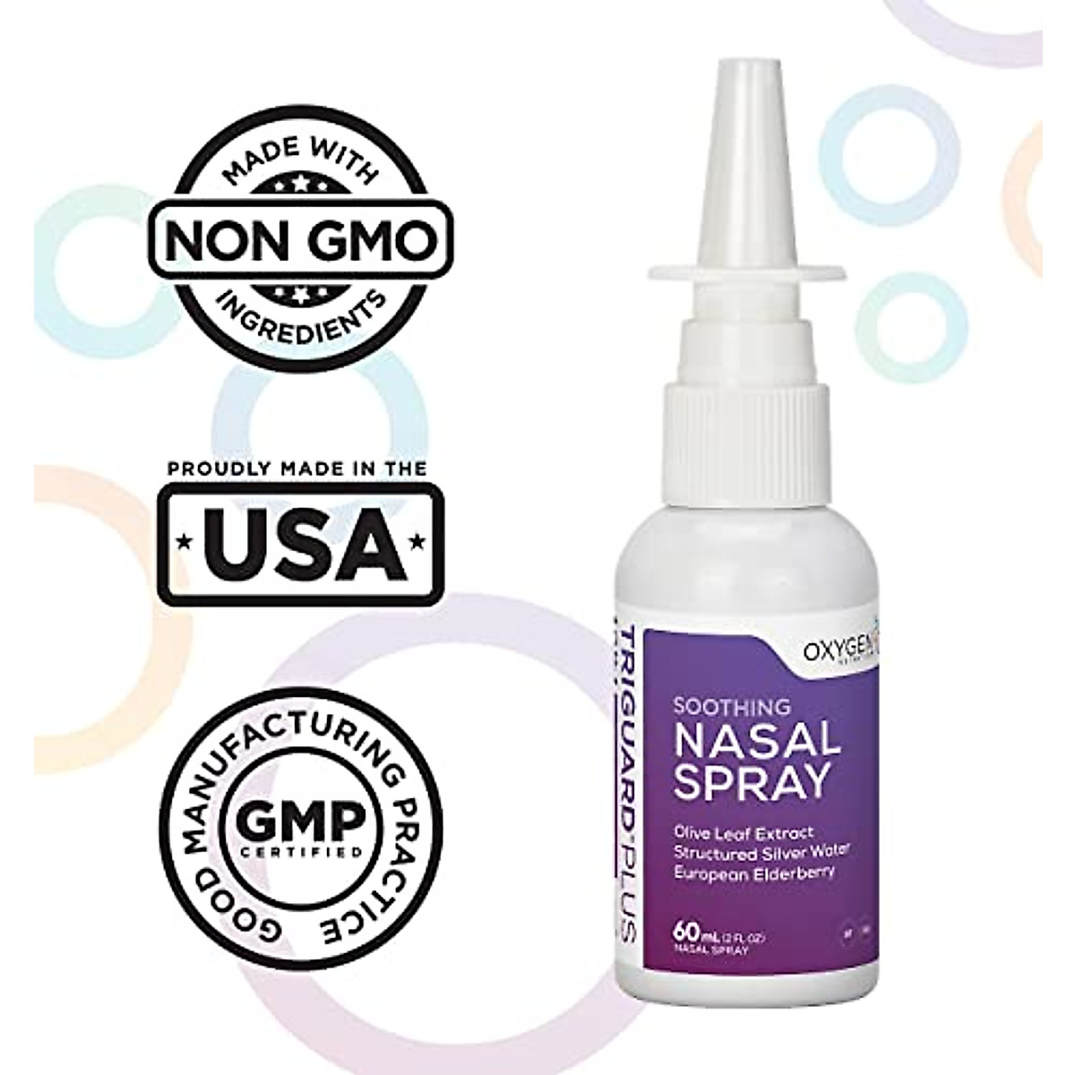 TriGuard Plus Colloidal Silver Nasal Spray with Olive Leaf Extract & Elderberry Extract | Sinus Treatment, Nose Spray & Immune System Booster 2 oz / 60ml