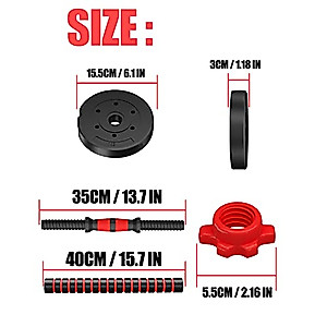 AJUMKER Dumbbells Barbell Set 22LBS 44LBS with Connecting Rod,Dumbbells Barbell Set,Adjustable Dumbbells Set,Adjustable Lifting Training Set for Men Women,Body Workout Home Gym Home Heavy Dumbbells (Type B-Amazon Fulfillment 20LBS)