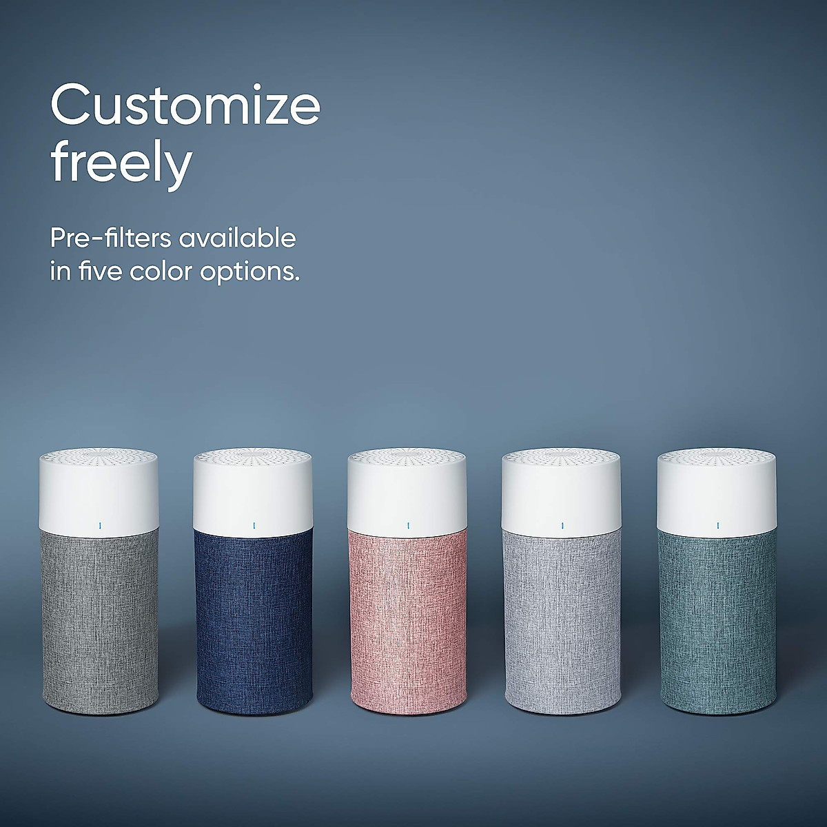 BLUEAIR Blue Pure 411 Auto Gray Pre-filter, Washable Fabric Traps Pollen, Pet Hair & Dust, Arctic Trail