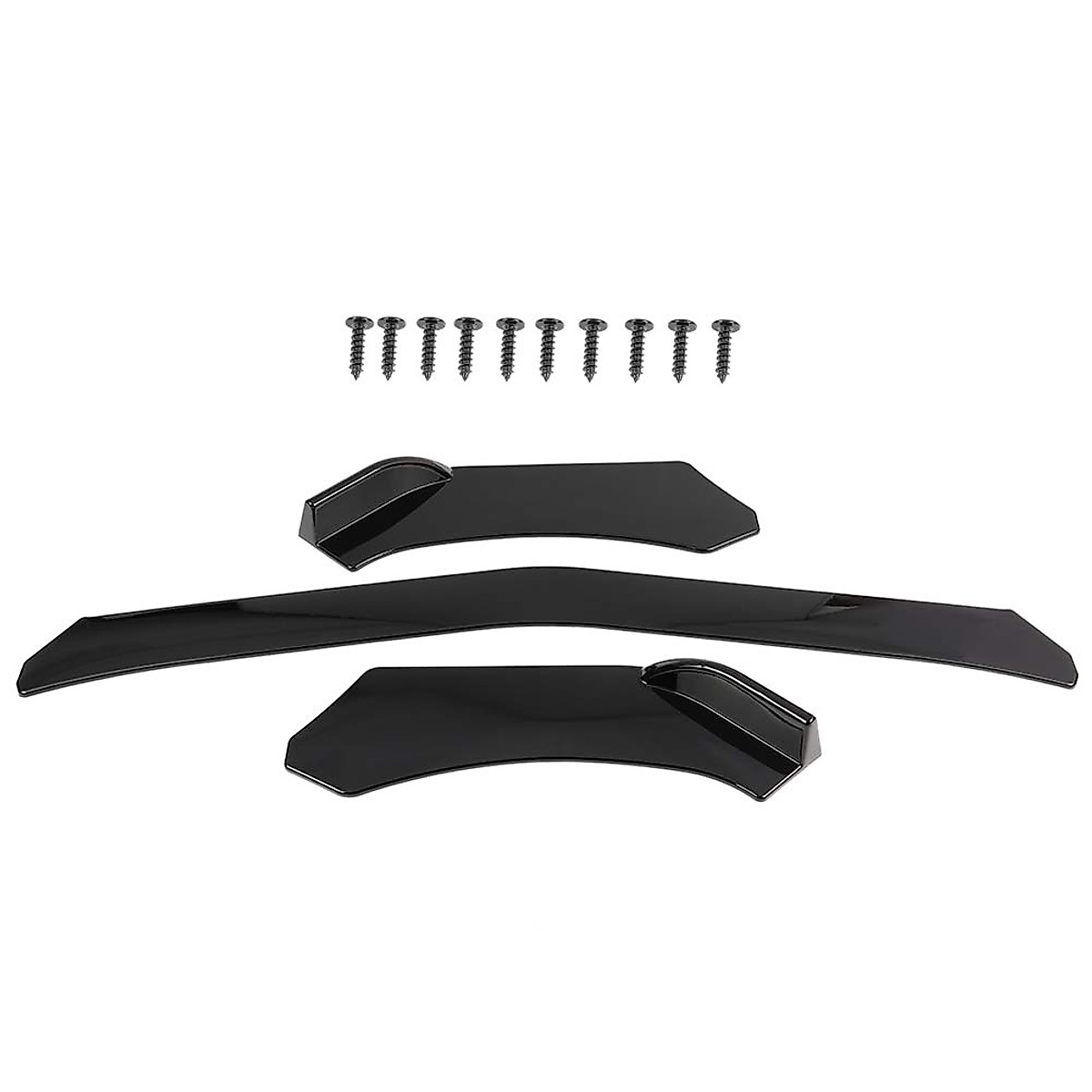 cciyu 3pcs Universal Front Lip Splitter Bumper Adjustable Spoiler Lip ABS Fit for Most Cars