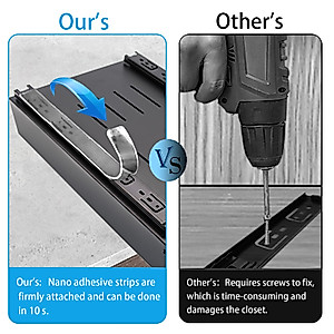 Pull Out Cabinet Organizer, Pull Out Drawers for Cabinets, 11.8" W x 16.9" D, Cabinet Pull Out Shelves, Heavy slide drawers Fixed with Adhesive Nano Film Fixed, For Kitchen, Bathroom (Black)