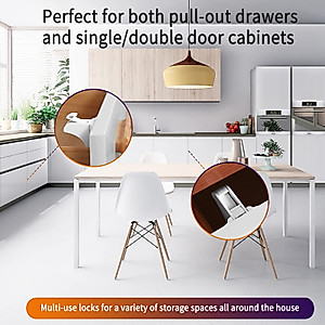 Cabinet Locks Child Safety Latches - TUSUNNY Baby Proofing Lock Child Proof Drawer Locks with Strong Adhesive for Cabinets and Drawers,Door & Corner (20Pack)