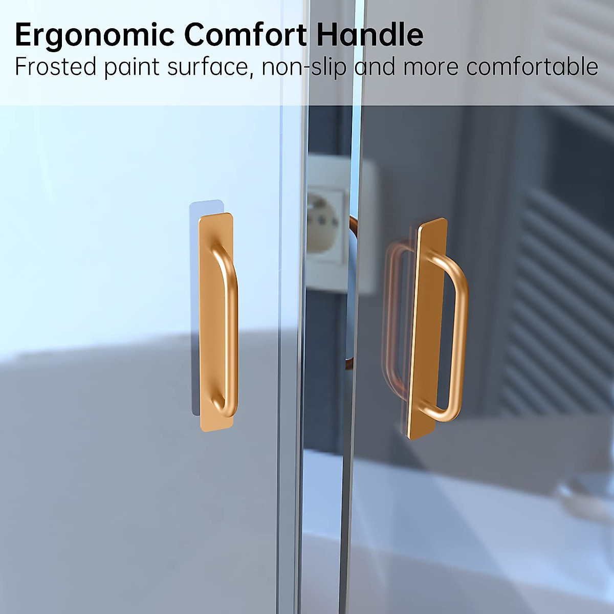 NiHome 2-Pack Aluminum Alloy Self-Adhesive Cabinet Door Handles - 5.8 Inches Instant Drawer Pulls for Kitchen Cabinets, Drawers, Windows and Closets (Gold)