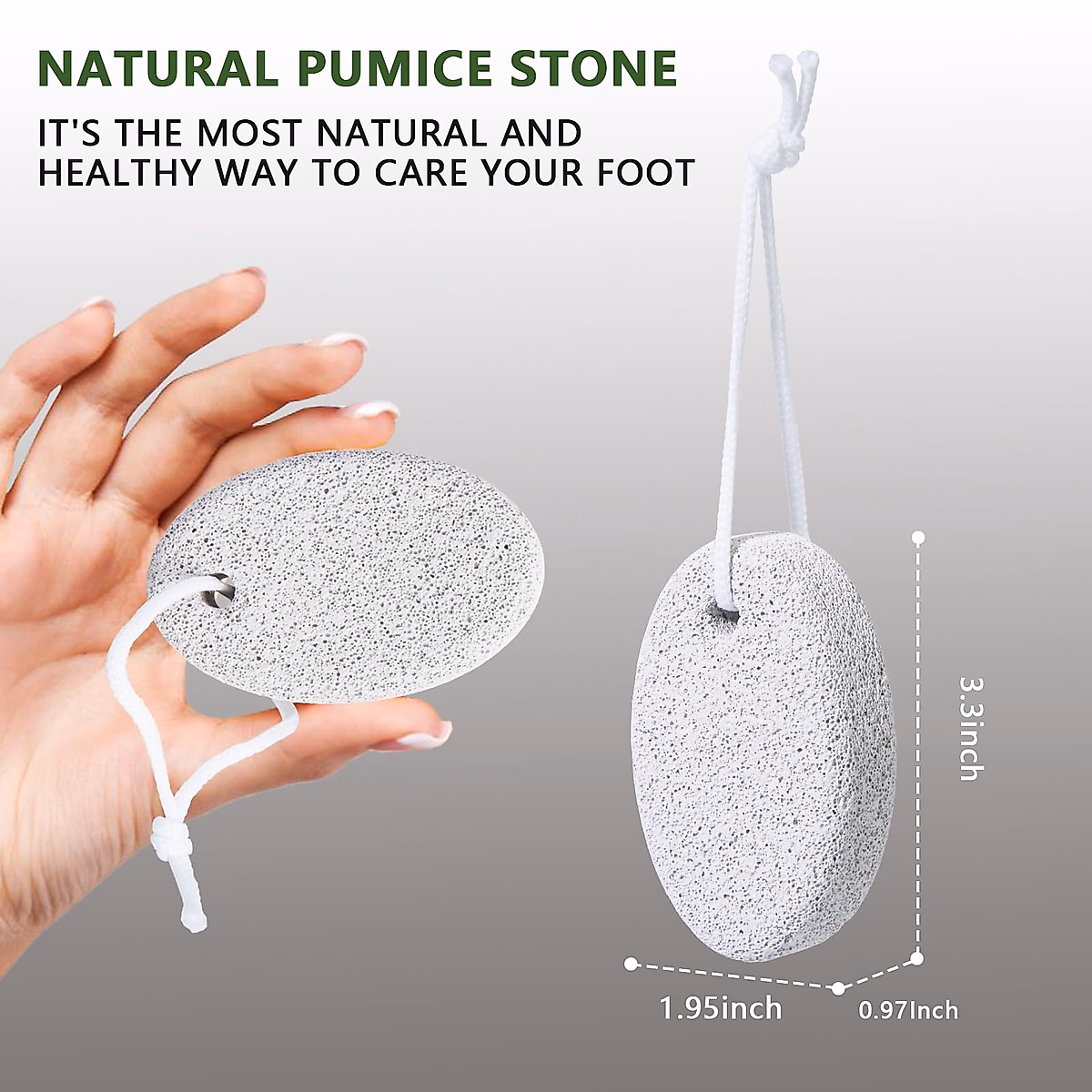 Natural Pumice Stone for Feet, Borogo 3-Pack Lava Pedicure Tools Hard Skin Callus Remover for Feet and Hands - Natural Foot File Exfoliation to Remove Dead Skin, Heels, Elbows, Hands