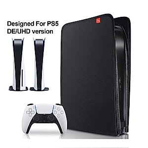 Cybcamo Dust Cover for PS5 Console, Waterproof Nylon Protector Cover with Anti Scratch Soft Velvet Lining for Playstation 5 Console Digital Edition & Regular Edition