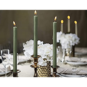 BOLSIUS 16 Fresh Olive Rustic Household Candles - 10.5 Inch - Premium European Quality - 13 Burn Hours - Natural Eco-Friendly Plant-Based Wax - Unscented Dripless & Smokeless Party Décor Candlesticks