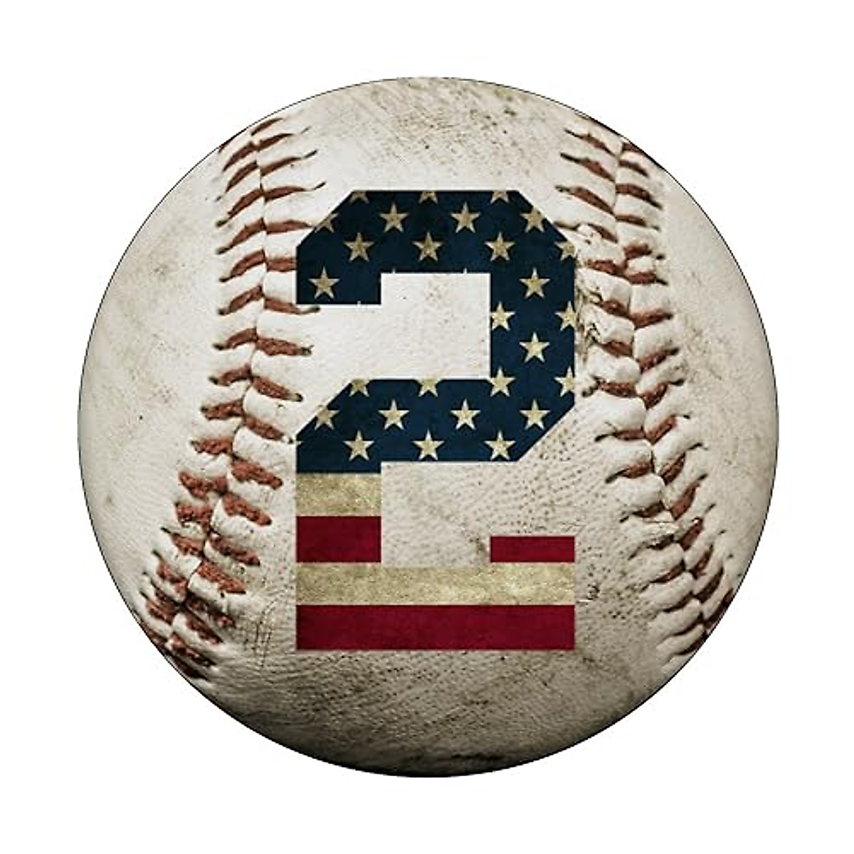 Baseball number 2 with American USA flag phone stand PopSockets PopGrip: Swappable Grip for Phones & Tablets PopSockets Standard PopGrip