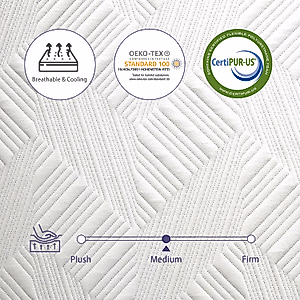 BDEUS Queen Mattress, 10 inch Gel Memory Foam Queen Size Mattress for Cool Sleep & Pressure Relief, Medium Firm Bed Mattresses, Bliss